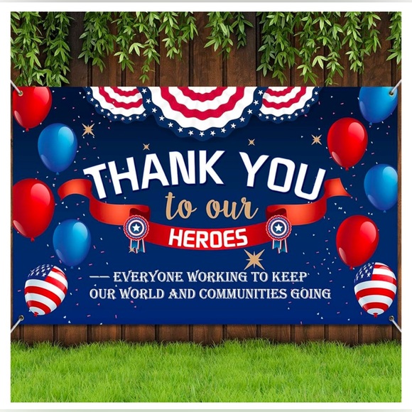 Thank you heroes backdrop | Party Supplies | Thank You To Our Heroes ...